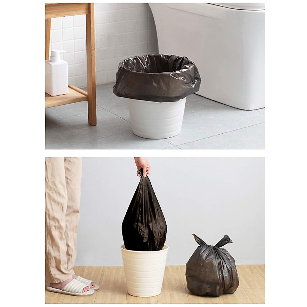 Nicesh 2.6 Gallon Diaper Trash Bags, 250 Counts, Black