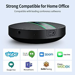 KAYSUDA Bluetooth Conference Speakerphone Wireless Microphone and Speaker for Mobile Phone and Computer, USB Office Speakerphone for Skype, Zoom