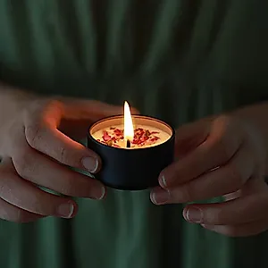 DAGEDA Purification Sage Lavender Rose Candle Natural Soy Wax Tin Spa Candle for Aromatherapy Gift Set Good for Sleep Banishes Negative Energy Purification and Chakra Healing