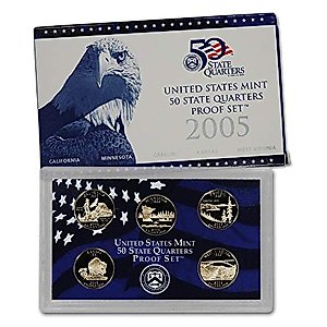 2005 S U.S. Mint Proof State Quarter Set - 5 Coins - OGP Original Government Packaging Superb Gem Uncirculated