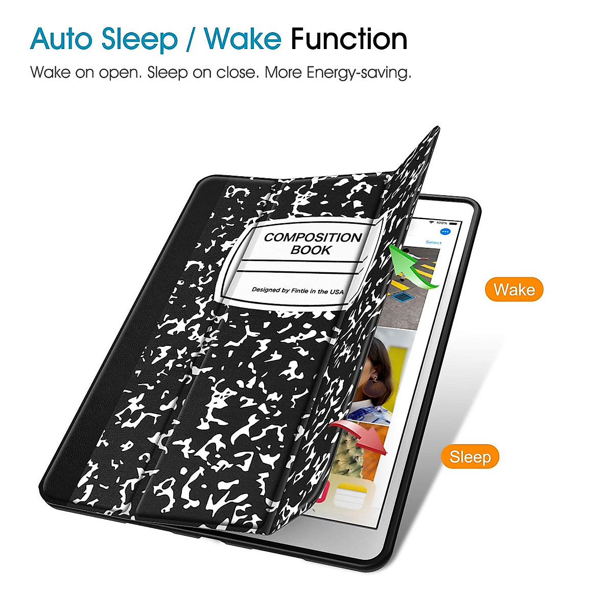 Fintie SlimShell Case for iPad Air 3rd Gen 10.5" 2019 / iPad Pro 10.5 Inch 2017 with Built-in Pencil Holder - Lightweight Smart Stand Soft TPU Back Cover, Auto Wake/Sleep (Composition Book)