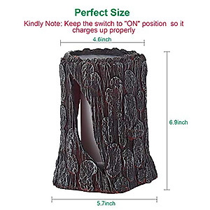 TONULAX Solar Lights Outdoor,Stump On Fire Torch Lights,Flickering Flame Lantern Lights,Solar Powered Landscape Decoration Lighting for Garden Patio Pathway Deck Yard Decor(2 Pack)