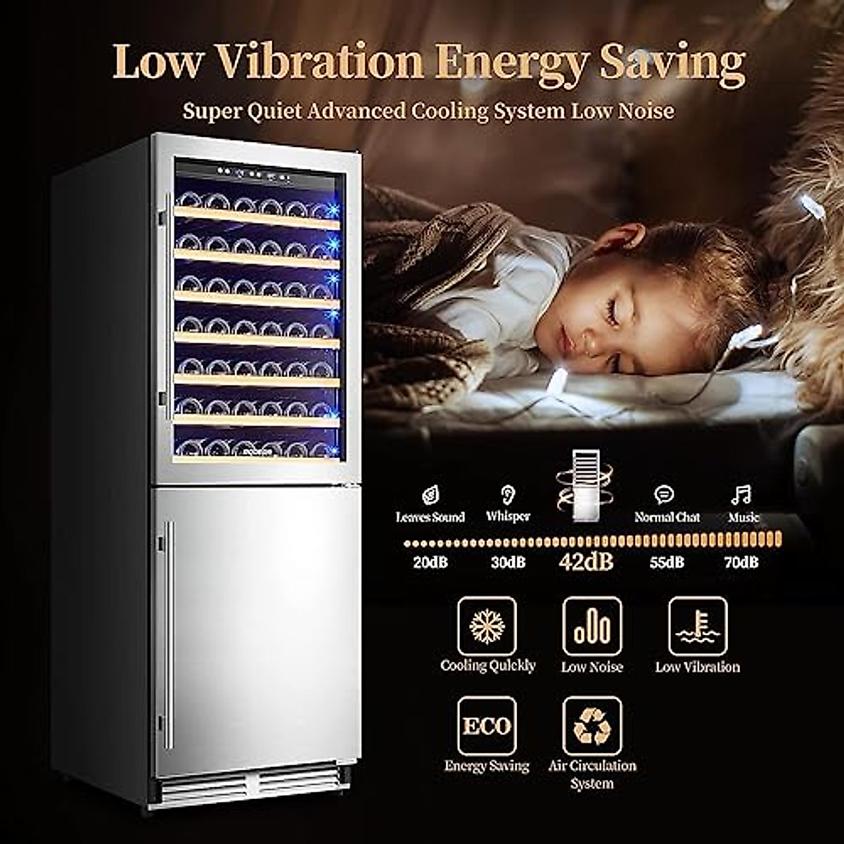 BODEGA 24 Inch Wine and Beverage Refrigerator Cooler,Dual Zone Wine Fridge with Memory Temperature Control 77 Bottles and 180 Cans,Built-In or Freestanding 2-in-1 Wine Cooler for Home Bar Kitchen
