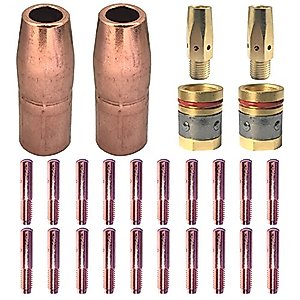 Mig Welding Gun Accessory .030"Kit for Miller Millermatic M-25,M-40 and Hobart H MIG Gun:20pcsWelding Contact Tips 000-067 0.030"+2pcs Welding Nozzles 200-258 1/2"+2pcs Welding Gas Diffusers 169-728