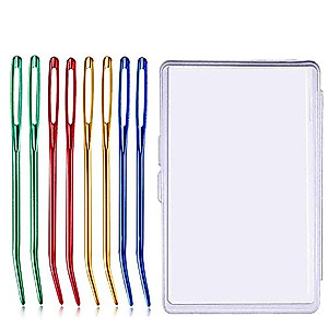 UOOU Yarn Needle,Weaving Needle Tapestry Needle Bent Needles for Crochet Large Eye Darning Needles with Storage Box for Knitting Crochet(Random Color)