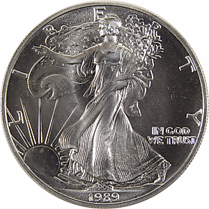 1989 American Silver Eagle BU Brilliant Uncirculated Bullion $1 Coin