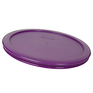 Pyrex Thistle Purple (3) 7200-PC, (3) 7201-PC, & (3) 7402-PC Round Plastic Food Storage Replacement Lids, Made in USA