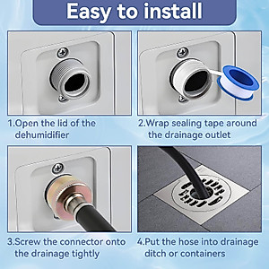 5 Feet Dehumidifier Drain Hose, 3/4 Inch FHT Connection Brass Interface to Prevent Water Leakage, Hose Replacement Suitable for the Majority of Dehumidifiers