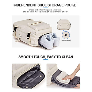 VGCUB Carry on Backpack,Large Travel Backpack for Women Men Airline Approved Gym Backpack Waterproof Business Laptop Daypack,Beige