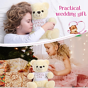 Jexine 2 Pieces Flower Girl Gifts Wedding 10 Inch Flower Girl Bear Stuffed Animal Will You Be My Flower Girl Proposal Gifts from Bride Groom with Clothing for Wedding Proposal Anniversary Party