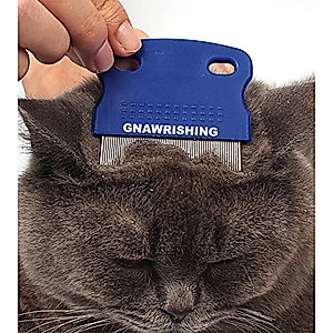 GNAWRISHING Flea Comb 4Pcs with High Strength Teeth Durable Pet Tear Stain Remover Combs, Dog Cat Grooming Set Effective Float Hair Remover…
