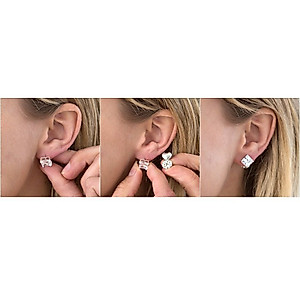 Magic Bax Earring Lifters - 2 Pairs of Adjustable Hypoallergenic Earring Lifts (1 Pair of Sterling Silver Plated and 1 Pair of 18K Gold Plated) As Seen on TV