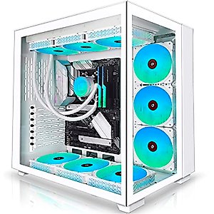 KEDIERS PC Case Pre-Install 9 ARGB Fans, ATX Mid Tower Gaming Case with Opening Tempered Glass Side Panel Door Desktop Computer Case,C590