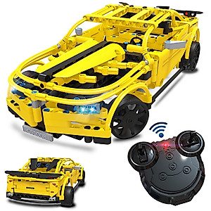 TOTI ROYAL Stem Building Toys for Boys Age 8-12 - 419PCS Remote Control Car Building Kit for Kids & Adult - Model Car Kits to Build for Kids 8-12 Great Remote Control Toy Gift for Your Kids (Yellow)