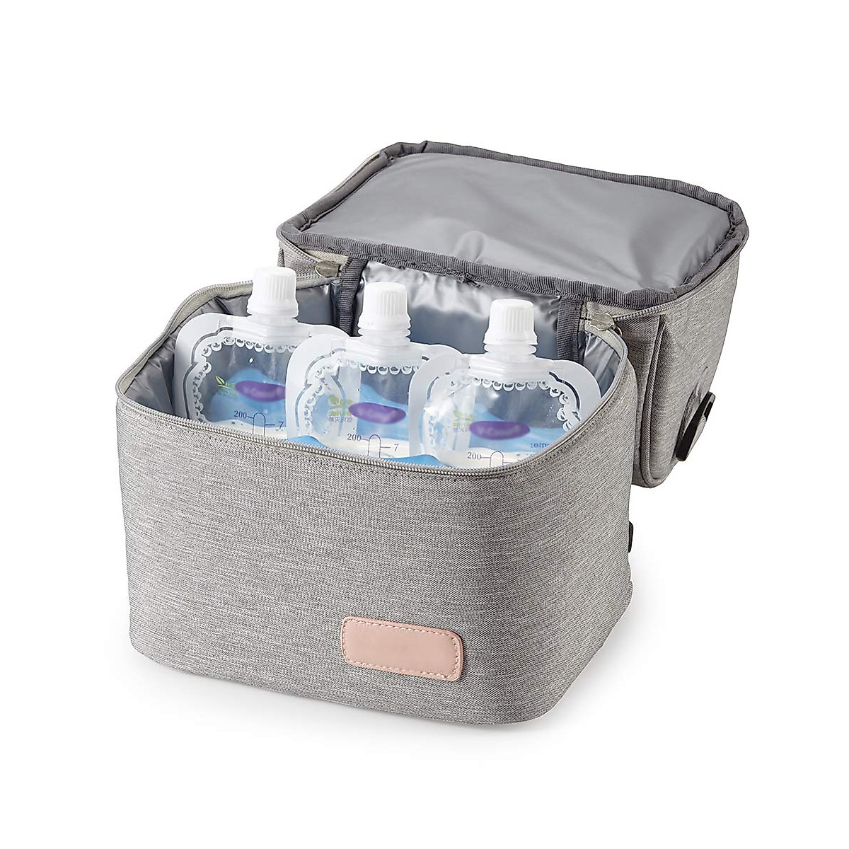 Meichoon Breast Pump Backpack Breastmilk Cooler & Insulated Baby Bottle Bag Waterproof - Portable Thermal Insulated Lunch Bag/Large Capacity Handbag/Baby Milk Freezer for Work Mommy Women XC01 Grey