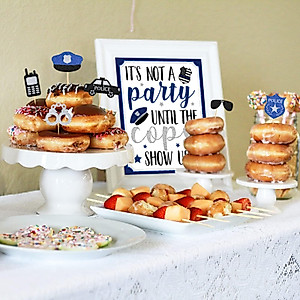 Levfla Officer Donut Bar Decoration Kit Police Banner Party Until The Cops Shown Up Table Sign Doughnut Dessert Food Topper for Graduation Birthday Retirement Anniversary Party Favor Ideas Supplies