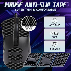 TALONGAMES Mouse Anti Slip Grip Tape Compatible with Razer DeathAdder V2 / DeathAdder V2 Pro Gaming Mouse, Palm Sweat Absorption, Thin 0.5mm, Cut to Fit, Easy to Apply, Mouse Skin