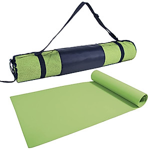 Prime Line On-The-Go-Yoga Mat with Poly/Mesh Carrying Case (Blue)