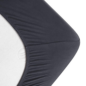 Fitted Sheet- COSMOPLUS Full Fitted Sheet Only（No Flat Sheet or Pillow Shams）,4 Way Stretch Micro-Knit,Snug Fit,Wrinkle Free,for Standard Mattress and Air Bed Mattress from 8” Up to 14”,Gray