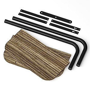 HomeDePal Towel Racks for Bathroom with 2-Tier Wood Shelf, Bathroom Shelves Wall Mounted with Bath Towel Storage, Towel Holder for Bathroom Wall, Floating Shelves Over Toilet, Bathroom Wall Organizer