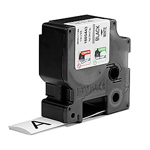 DYMO Rhino Industrial Heat-Shrink Labels, 1" Tube, Black Print on White