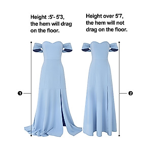 ZESICA Women's Elegant Backless Long Cocktail Dress High Slit Flowy A Line Wedding Guest Maxi Dresses,Blue,Medium