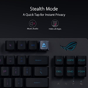 ASUS ROG Strix Scope RX TKL Wireless Deluxe, 80% Gaming Keyboard, Tri-Mode connectivity (2.4GHz RF, Bluetooth, Wired), ROG RX Blue Optical Mechanical Switches, PBT Keycaps, RGB, Wrist Rest, Black