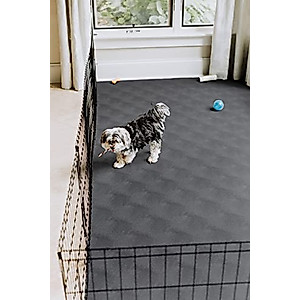 G-Floor for Pets Levant Texture Protective Vinyl Floor Covering for Hardwood, Concrete, and Low-Pile Carpet - 7.5ft x 17ft Slate Grey