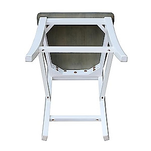 International Concepts Roma Counter Stool-24 Seat Height, White/Heather gray