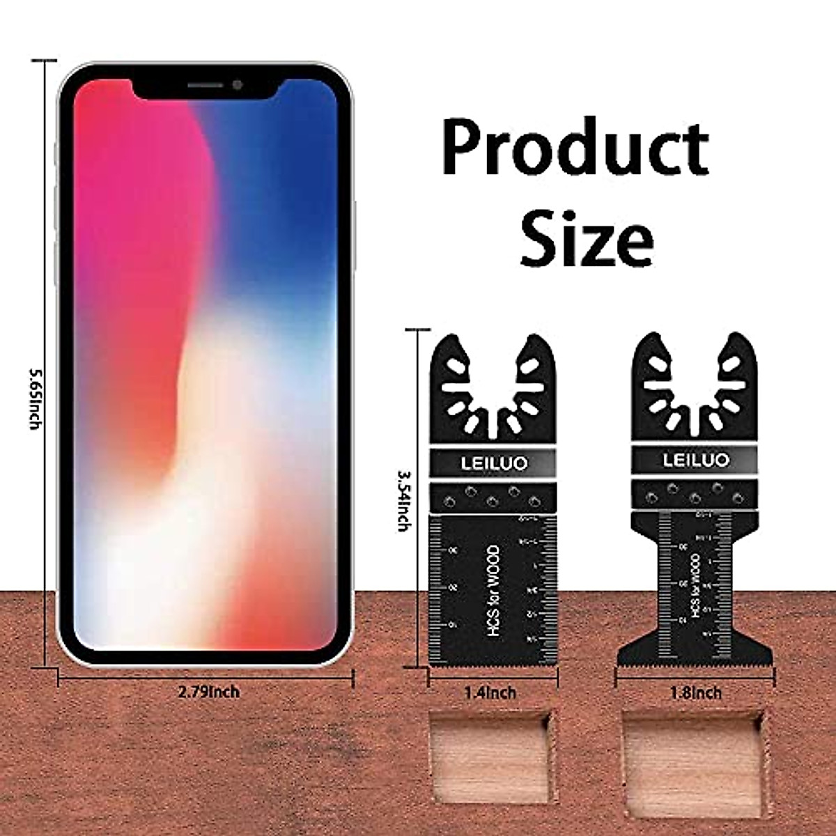 Oscillating Tool Blades LEILUO 100 Pack Wood Multitool Blades Kit Packed by Storage Bag Fit DeWalt Milwaukee Makita Ryobi and More