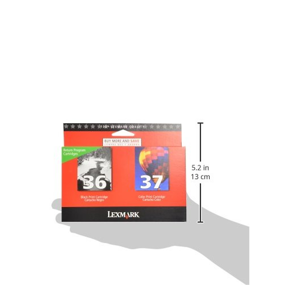 Lexmark 18C2229 36 & 37 X3650 X4650 X5650 X6650 X6675 Z2420 Ink Cartridge (Black & Color, 2-Pack) in Retail Packaging