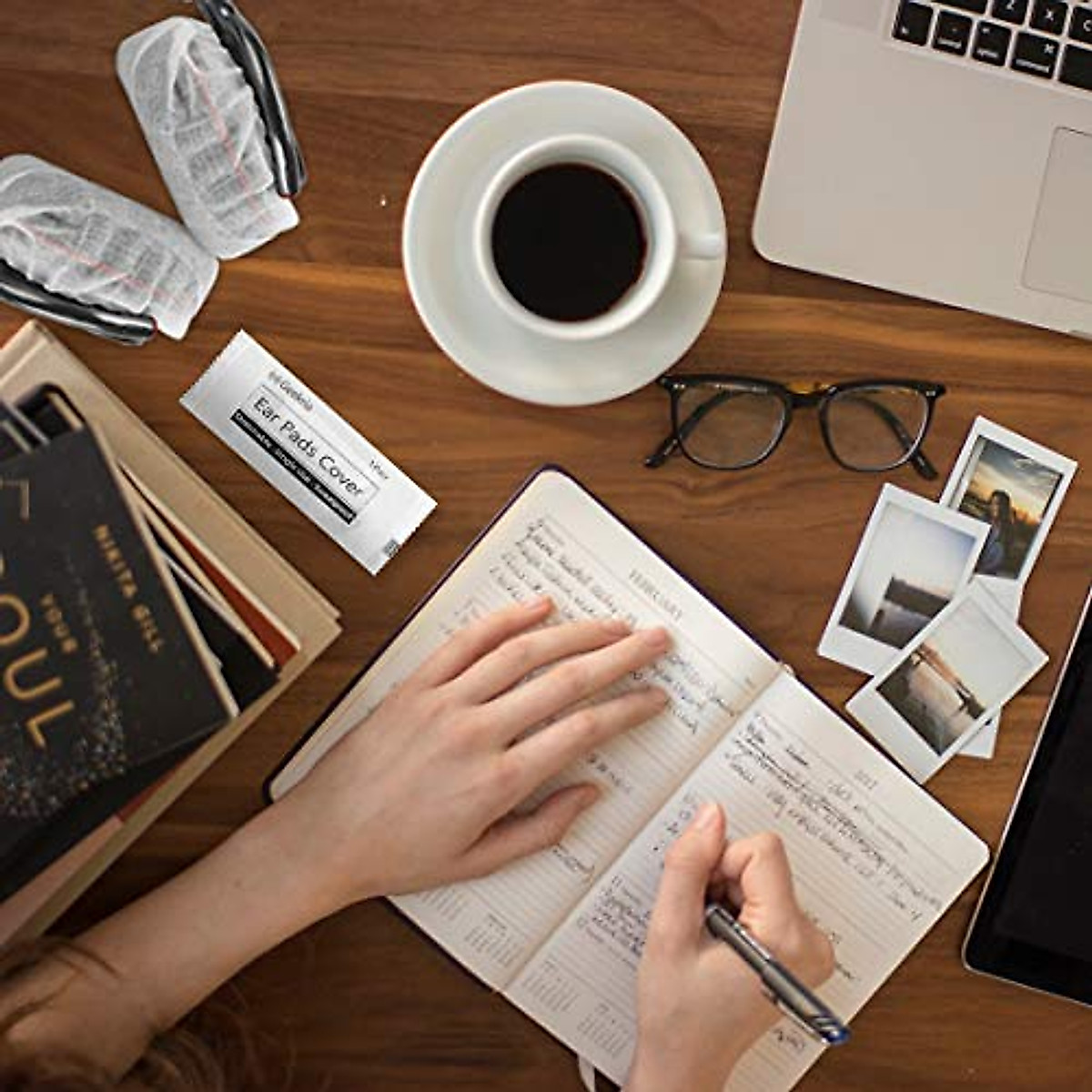 Geekria 50 Pairs Individually Wrapped Disposable Headphone Covers, Stretchable Sanitary Ear Pads Covers, Hygienic Ear Cushion Protector Fits 3.14"-4.33" Earpiece Bulk Pack (Size M, White)