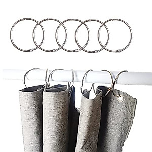 30Pcs Shower Curtain Rings Rustproof Metal Round Shower Ring Hooks for Bathroom Decorative Shower Curtain Rings for Shower Rods Curtains YUSZOOM (Silver)