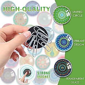 MORCART 30Pcs Fridge Magnets, Mandala Magnets Whiteboard Locker Magnets, Office and Kitchen Refrigerator Magnets, Perfect Home Decorations Gifts Magnet