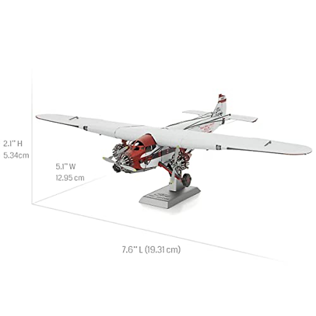 Fascinations Metal Earth Ford Trimotor 3D Metal Model Kit Bundle with Tweezers