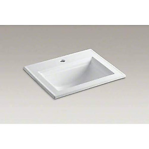 KOHLER K-2337-1-0 Memoirs Stately Drop-In Bathroom Sink with Stately Design, White