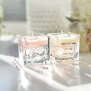 Scented Candle with Dry Flower Inside, Pink Candles Gifts for Women Birthday Mother's Day Anniversary Valentine's Day, Natural Soy Candle Decorative Candles for Home Scented Home Decoration, Non-Toxic