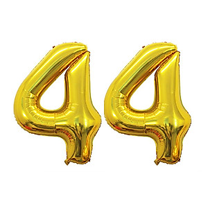 GOER 2 Pcs 42 Inch Gold Foil Balloons Number 4,Huge Number Balloons for 4th 44th Birthday Party Supplies Anniversary Decorations