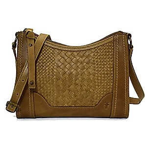 Frye Melissa Basket Woven Zip Crossbody, Amber