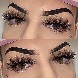 Losha Lashes 6 Pairs Fluffy False Eyelashes for Women 20mm Long Dramatic Faux Mink Strip 5D Lashes Pack for Gorgeous Makeup