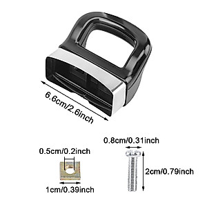 2pcs Replacement Pot Handle, Metal Pressure Short Pan Side Handles for Home Kitchen Tools(Black)