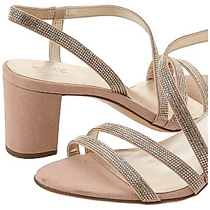 Naturalizer Womens Vanessa2 Rhinestone Embellished Strappy Heeled Sandal ,Creme Brulee Beige,10W