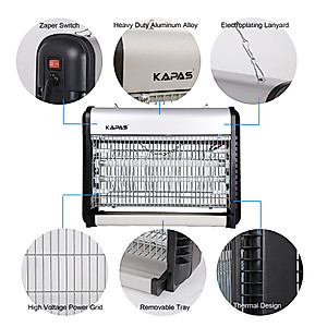 KAPAS Mosquito Killer, Electric Mosquito Zapper Indoor Night Lamp, Mosquito Control, Mosquito Trap, Bug Zapper, Insect Zapper, Ideal for Indoor Home&Commercial Use 20W Bulbs (2, 13 x 11 x 4 inch)