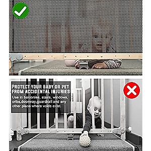 Stairway Net, Baby Gate for Stairs with No Drilling, Baby Safety Stairs Rail Net, 18 ft L x 2.66 ft H, Baby Safety Net Balcony Banister Stair Net for Child, Small pet,Toy- Indoor & Outdoor(Black) 22