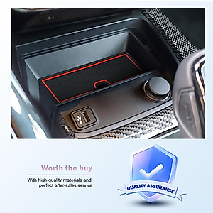 2020-2025 Toyoat Supra GR Center Console Liners Mats Cup Holder Inserts Mats Non-Slip Center 2025 Supra GR Console Shifter Liner Trim Mats Anti-dust Door Pocket Liners Accessories 8 PCS(Red)