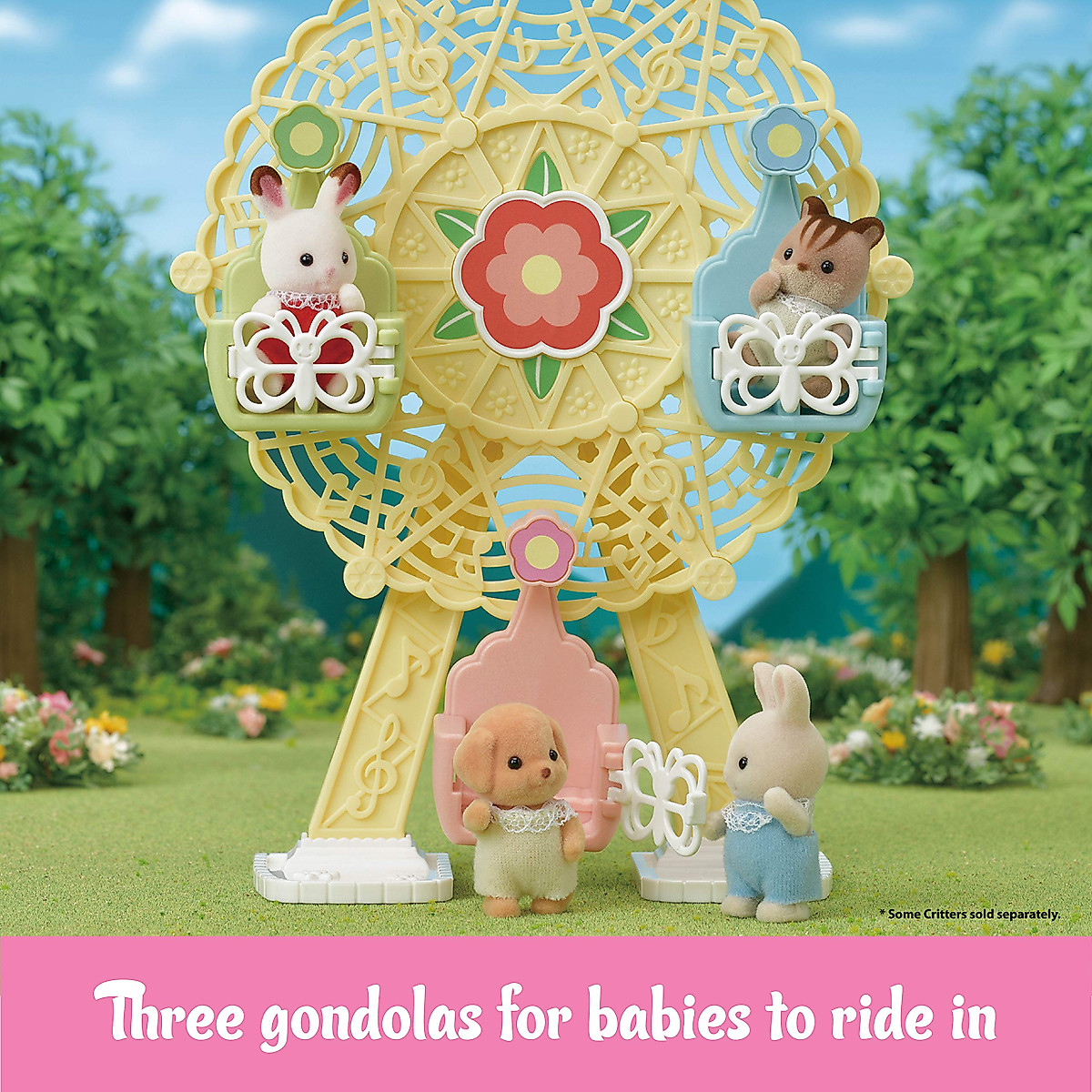 Calico Critters Baby Ferris Wheel, Dollhouse Playset with Toy Poodle Figure Included