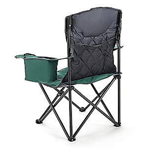 ARROWHEAD OUTDOOR Portable Folding Camping Quad Chair w/ 6-Can Cooler, Cup & Wine Glass Holders, Heavy-Duty Carrying Bag, Padded Armrests, Headrest & Seat, Supports up to 450lbs, USA-Based Support