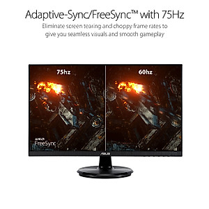 ASUS 27” 1080P Monitor (VA27DCP) - Full HD, IPS, 75Hz, USB-C 65W Power Delivery, Speakers, Adaptive-Sync/FreeSync, Eye Care, Low Blue Light, Flicker Free, VESA Mountable, Frameless, HDMI (Renewed)