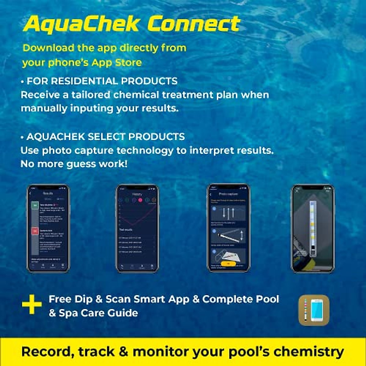 AquaChek TruTest Digital Test Strip Reader For Pool and Spa Water Testing - Tests for Free Chlorine, Free Bromine, pH, and Total Alkalinity - Quick & Accurate Results Includes 25 TruTest Strips (Blue)