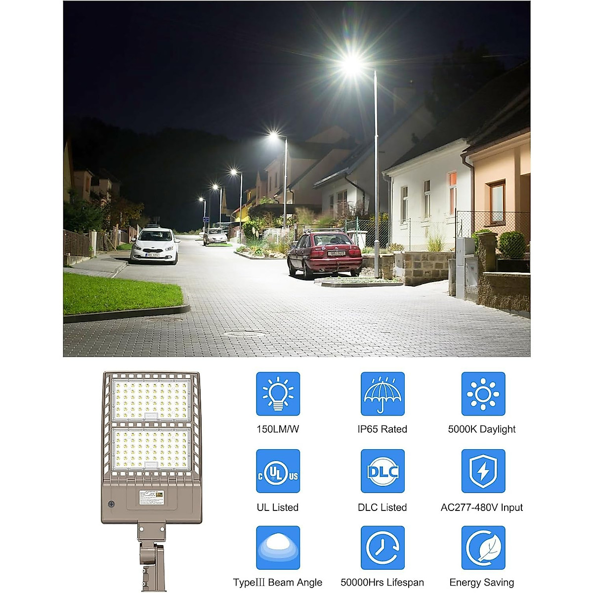 KUKUPPO 10 Pack 400W LED Parking Lot Light 60,000LM, DLC UL Listed Industrial Grade LED Shoebox Parking Pole Light 5000K IP65 Waterproof with Slip Fitter 110V 120V